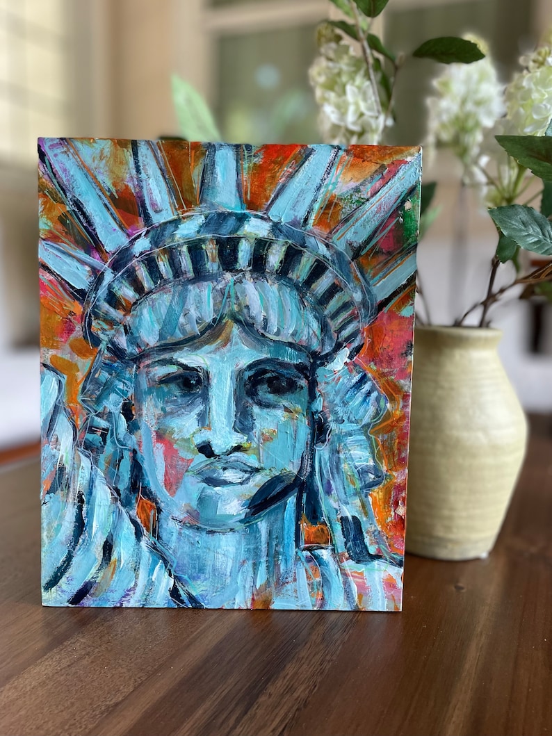 New York Statue of Liberty Painting - Etsy