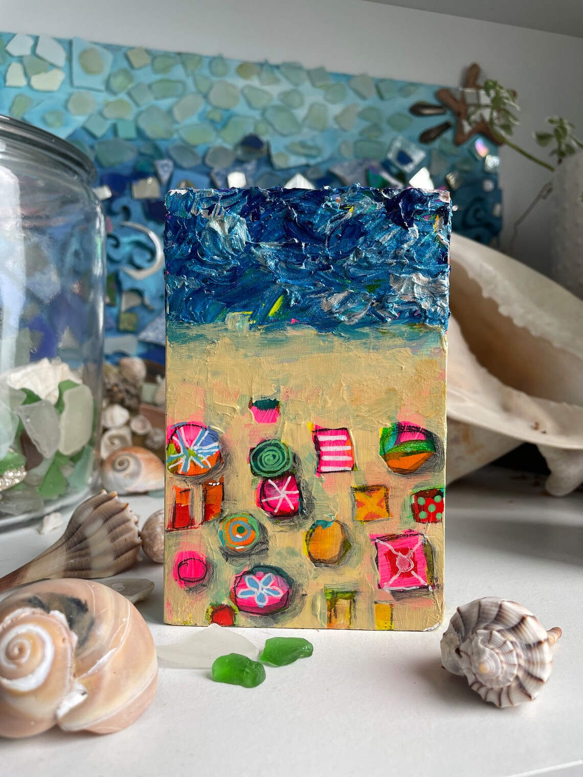 Aerial Beach Scene Summer Painting - Etsy