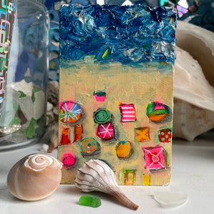 Aerial Beach Scene Summer Painting - Etsy