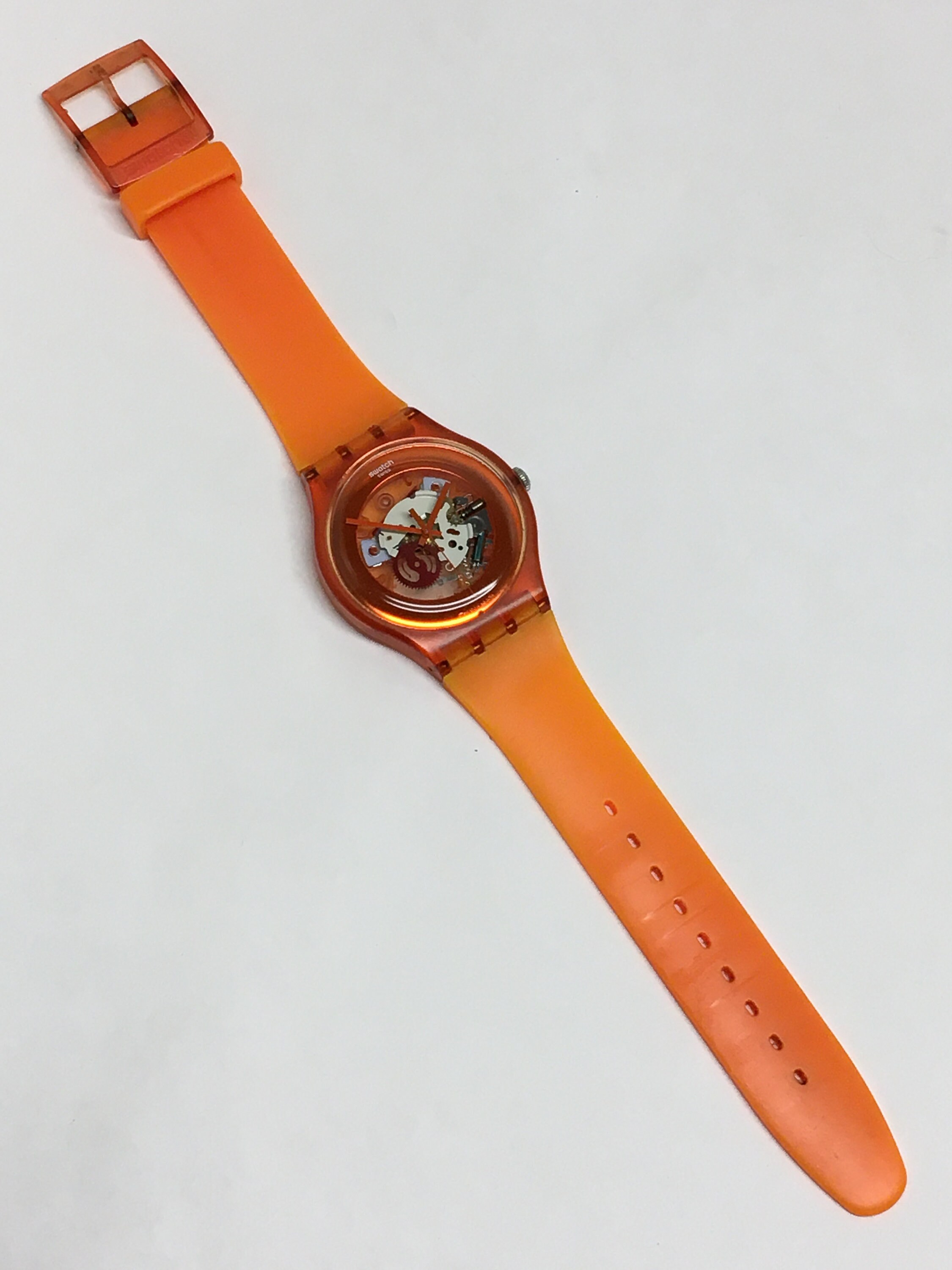 Swatch Watch Orange Lacquered SUOO100 Colorful Skeleton - Etsy