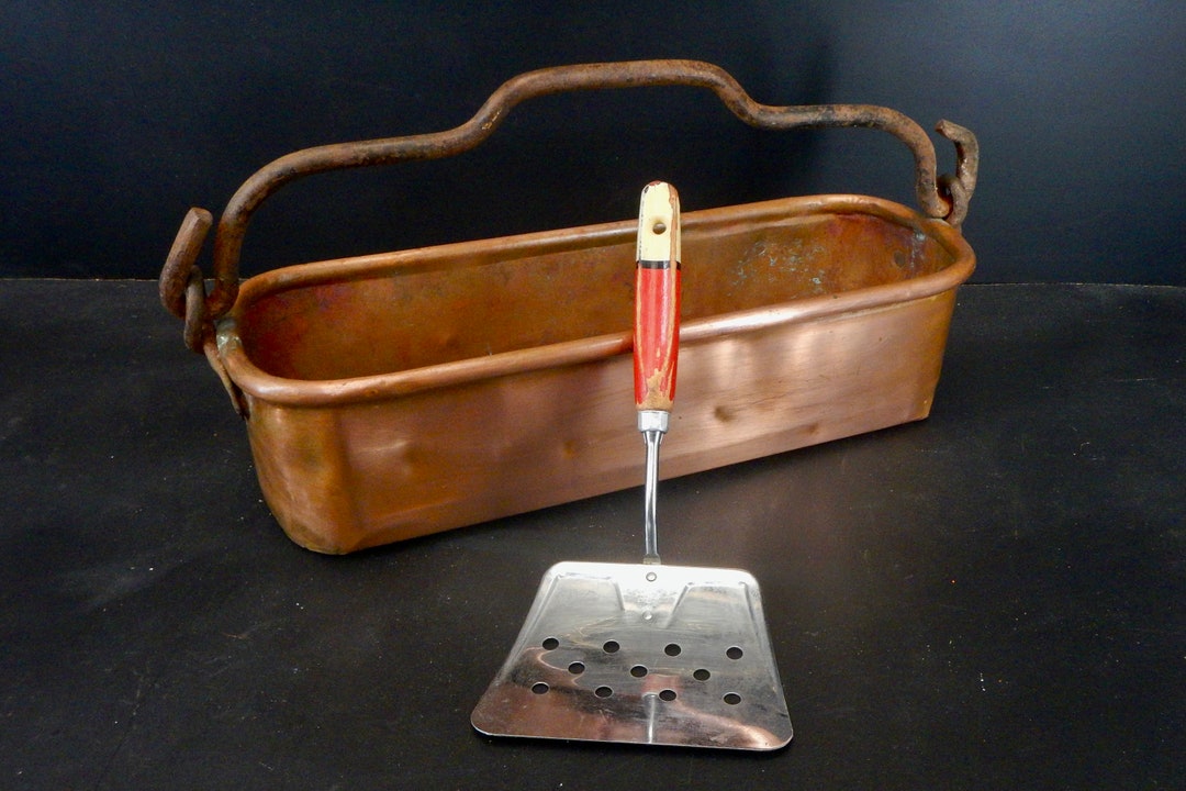 Antique French Heavy Copper Fish Kettle - Stovetop or Oven ...