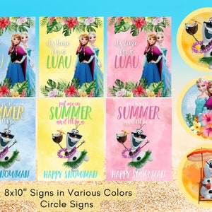 Summer Frozen Party Luau Printables - Etsy