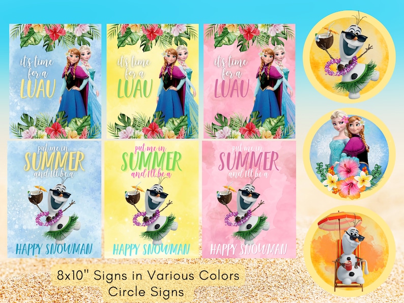 Summer Frozen Party Luau Printables - Etsy
