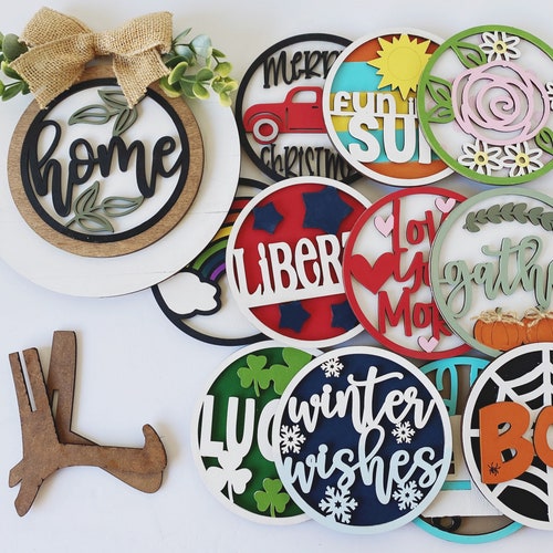 Interchangeable Seasonal Sign Wood Interchangeable Hello - Etsy