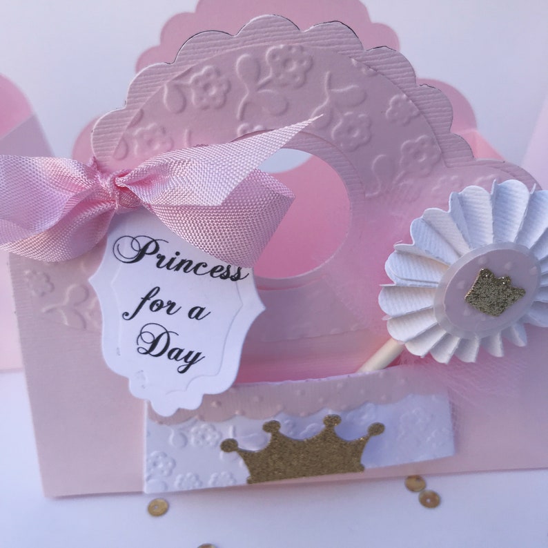 Princess Party Favor Boxes Princess Favor Box Pink and Gold | Etsy