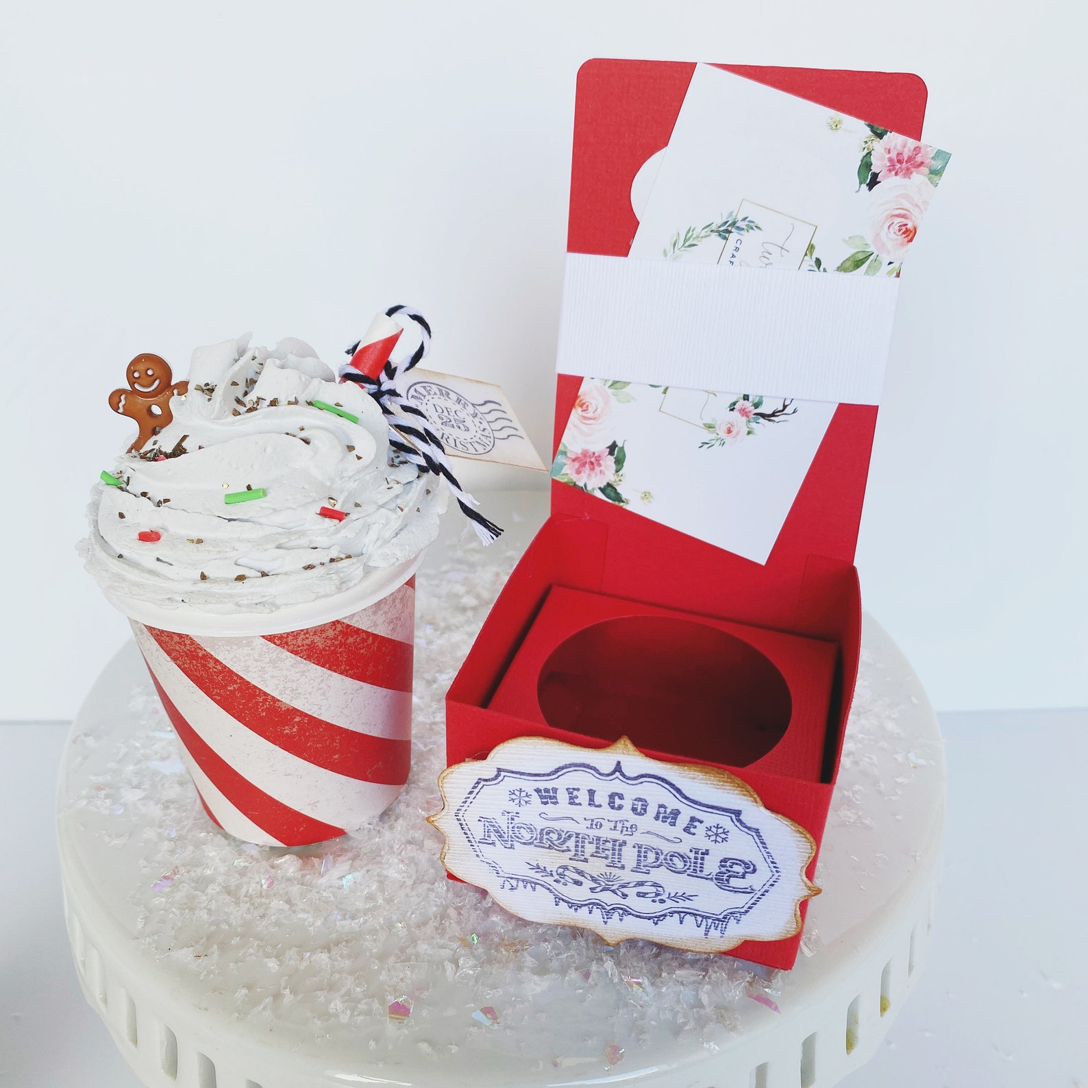 Christmas Gift Card Holder With Mini Coffee Cup Coffee Gift - Etsy