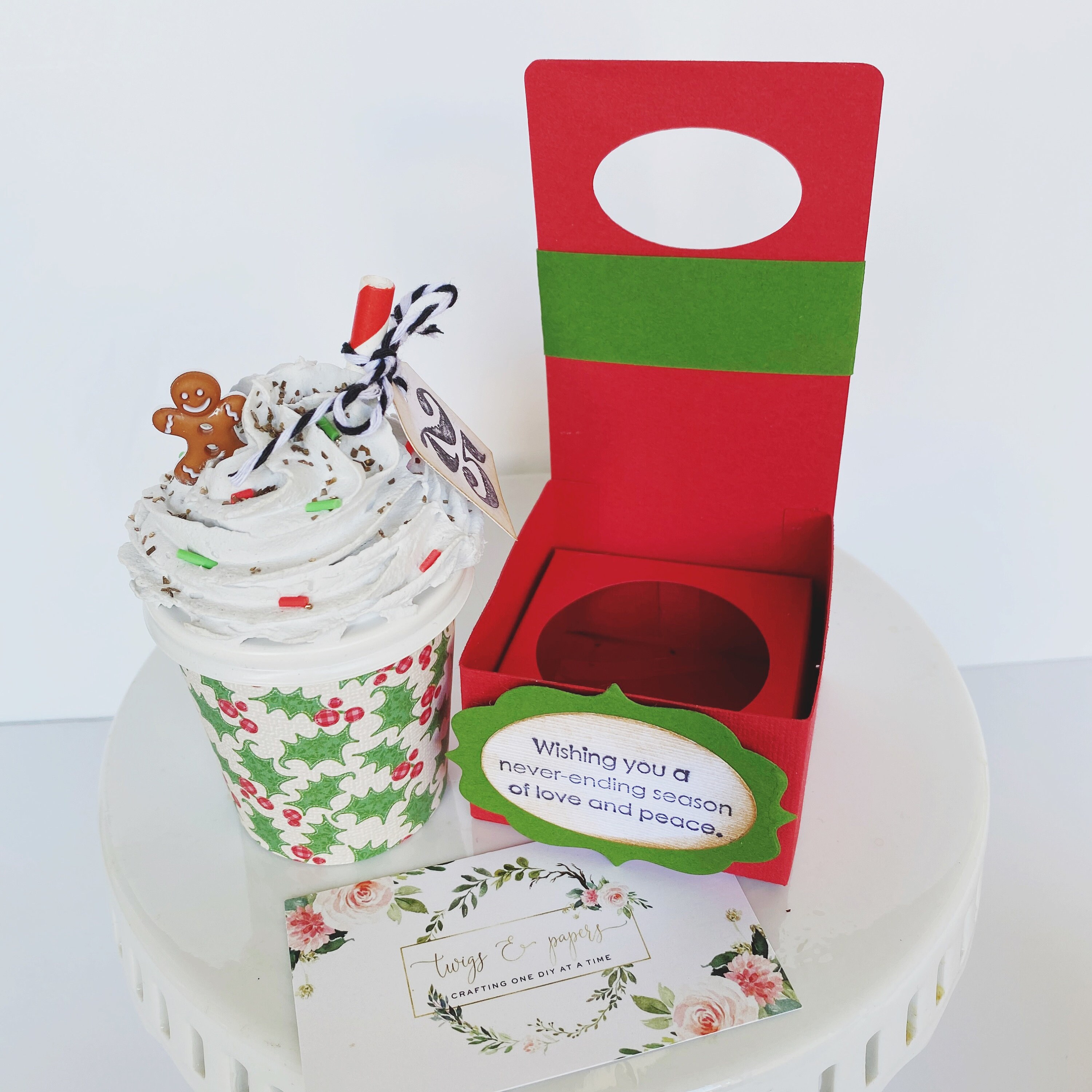 Christmas Gift Card Holder With Mini Coffee Cup Coffee Gift | Etsy