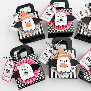 Set of 6 Halloween Ghost Favor Boxes, Cute Halloween Party Favor, Kid's ...