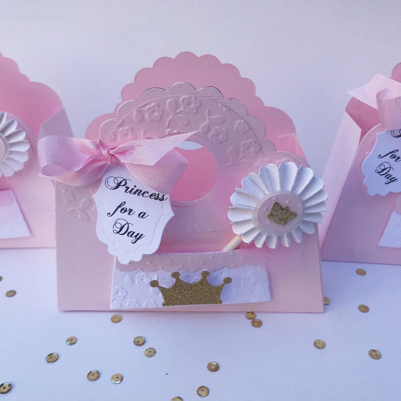 Princess Party Favor Boxes Princess Favor Box Pink and Gold - Etsy