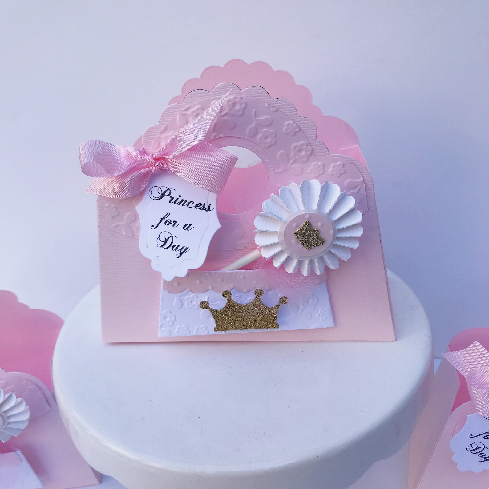 Princess Party Favor Boxes Princess Favor Box Pink and Gold - Etsy