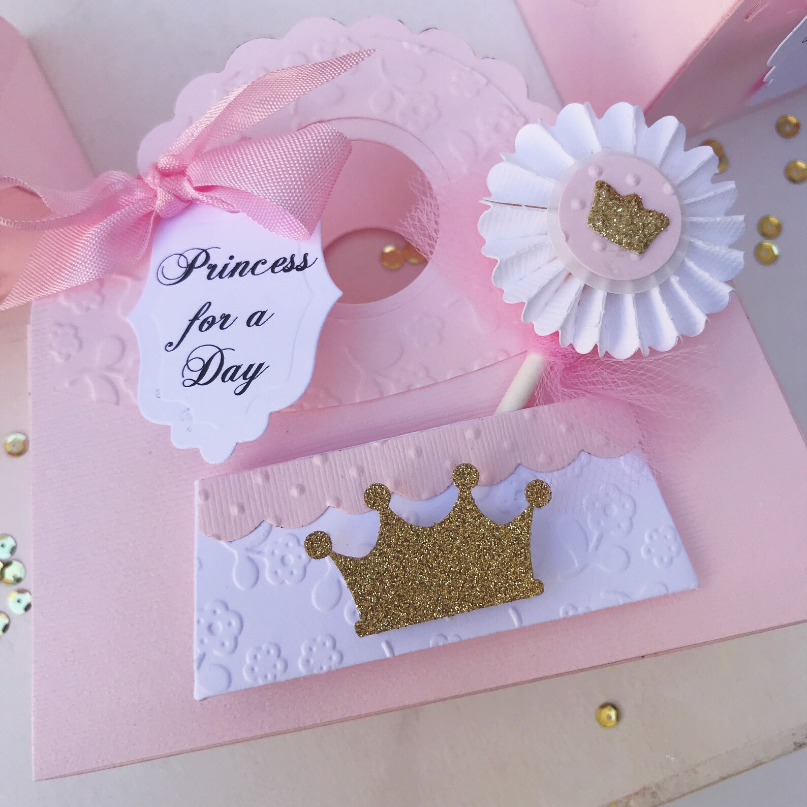 Princess Party Favor Boxes Princess Favor Box Pink and Gold | Etsy