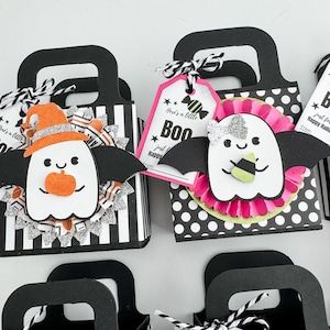 Set of 6 Halloween Ghost Favor Boxes, Cute Halloween Party Favor, Kid's ...