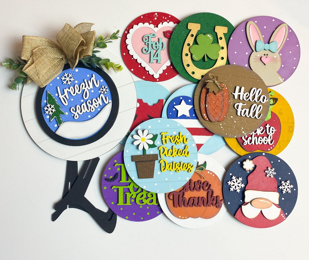 Interchangeable Shiplap Seasonal Wood Sign, Interchangeable Seasonal ...