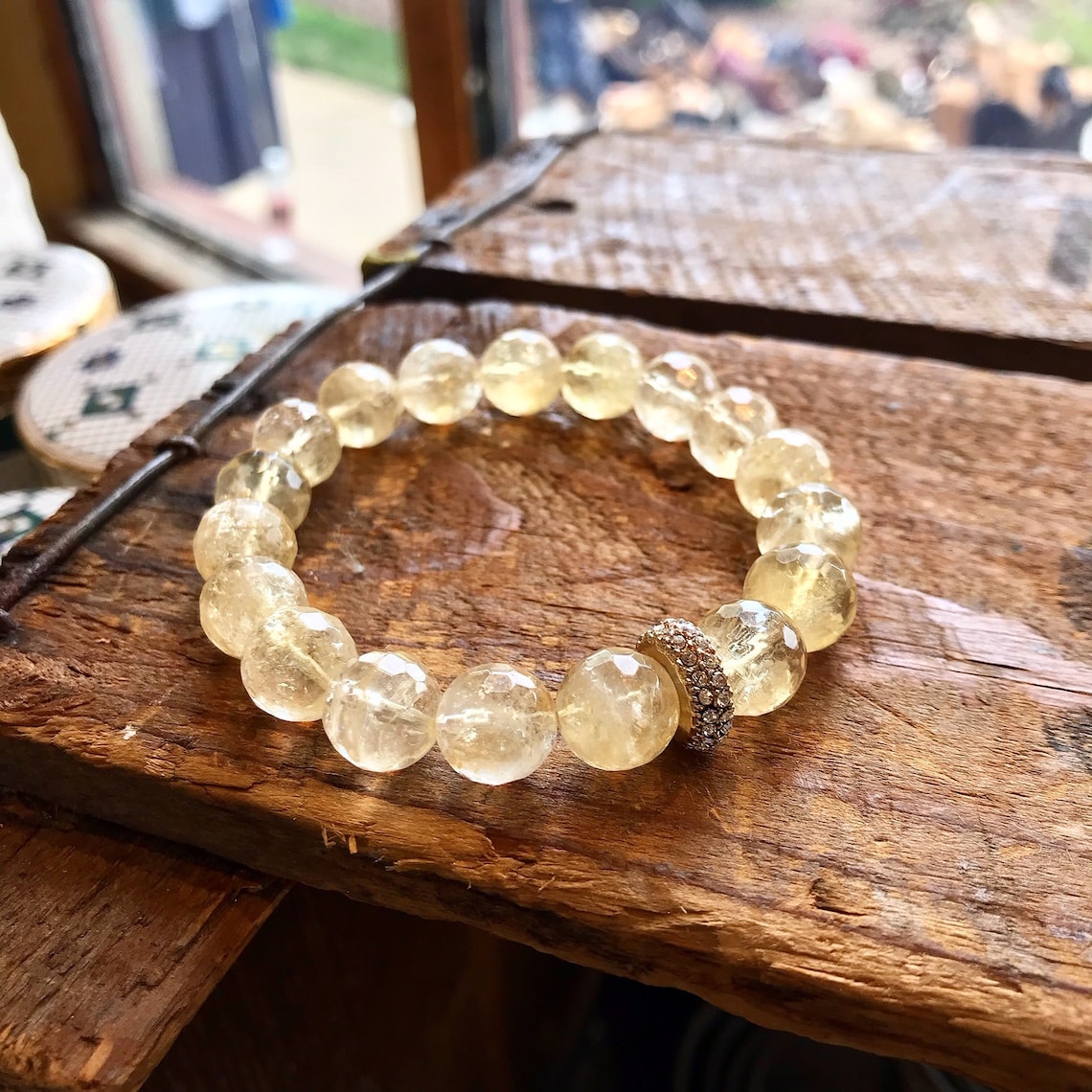 Citrine Gemstone Bracelet/ Citrine/ Quartz/ Yellow/ Sparkle/ - Etsy