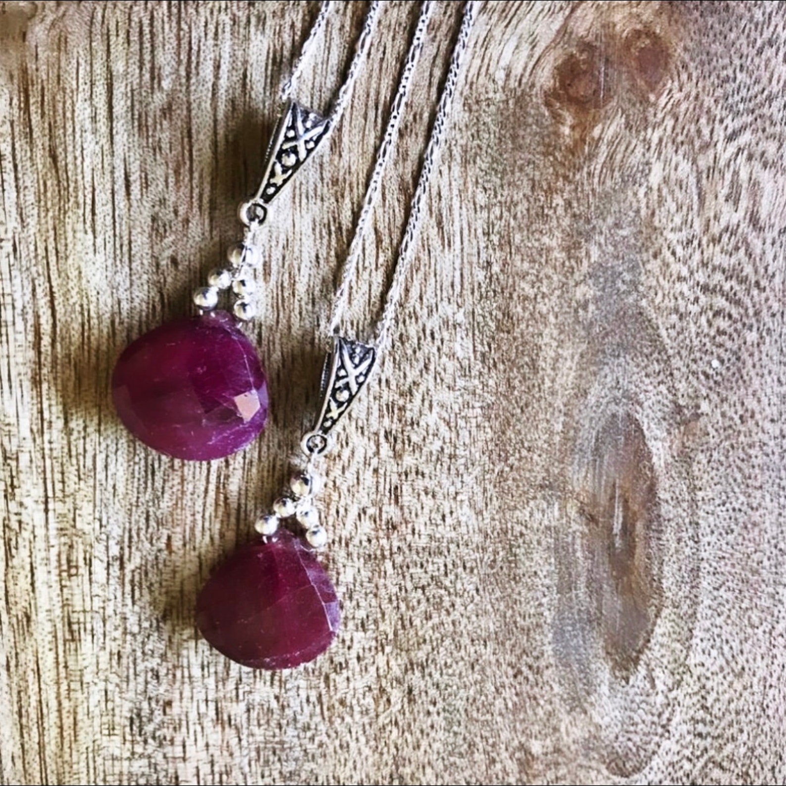 Ruby Pendant Necklace/ Red/ Ruby/ Genuine Ruby Necklace/ July - Etsy