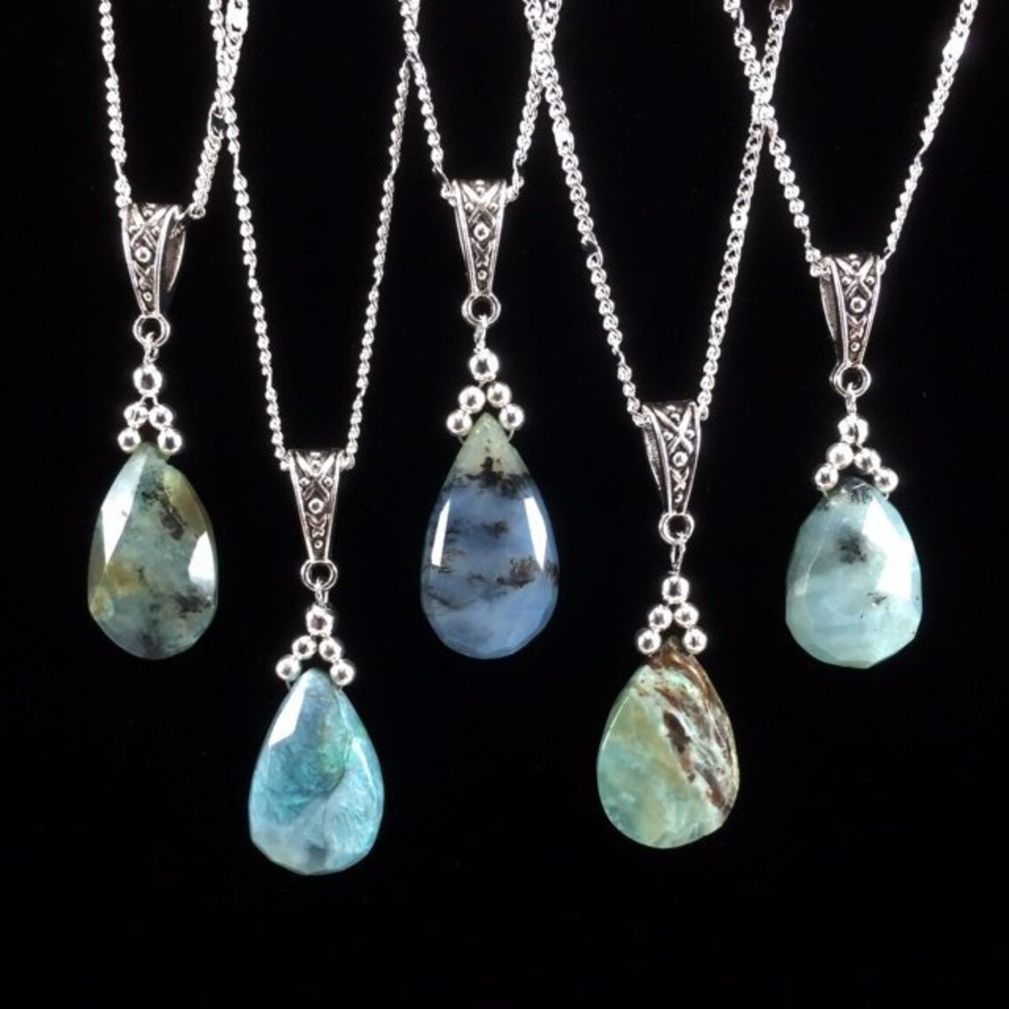 Peruvian Blue Opal Pendant Necklace/ Peruvian Blue Opal/ blue/ | Etsy
