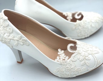 Ivory Lace Heels - Etsy