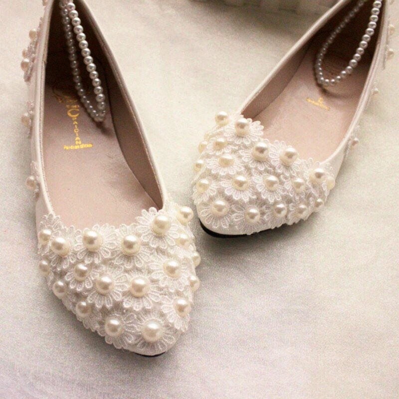 Ballet Flats Wedding Shoes Women and Young Girls Wedding Shoes | Etsy ...