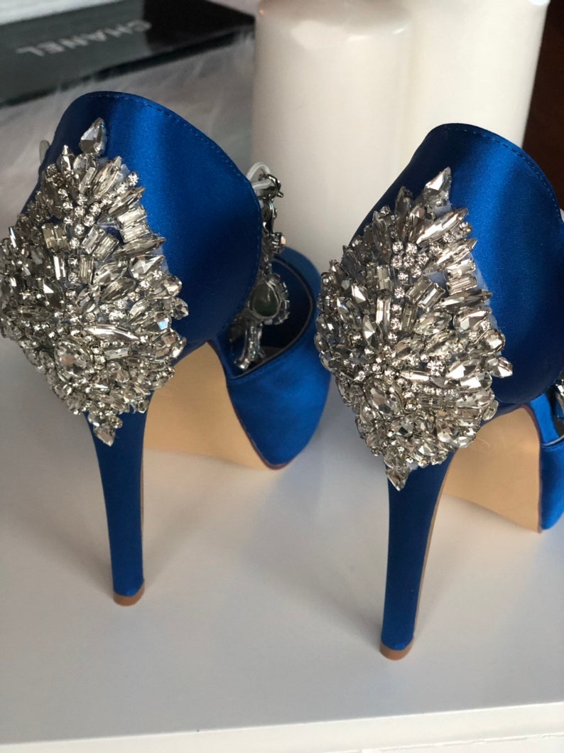 High Heels Royal Blue Heels Bridal And Bridesmaids Shoes Etsy