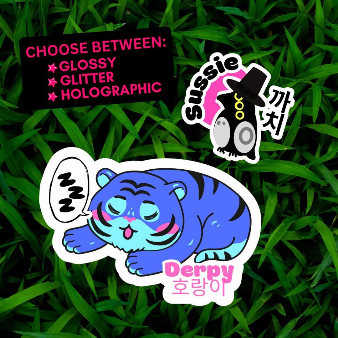 Set of TWO! KPDH Derpy Tiger and Sussie Bird Waterproof Vinyl Sticker ...