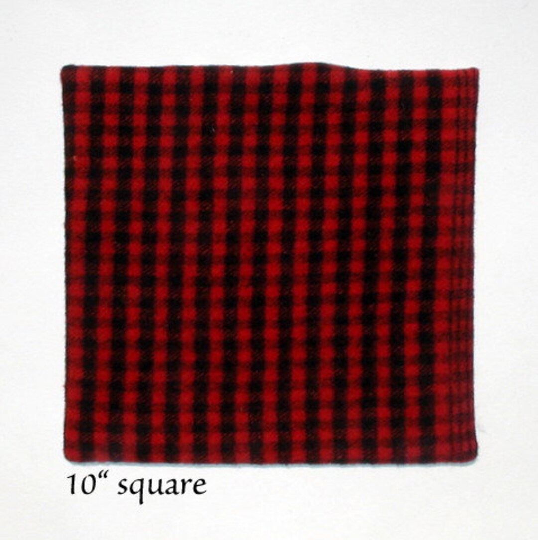 Antique Red & Black Check Wool Pillow Cover 10 Inch Square Primitive ...