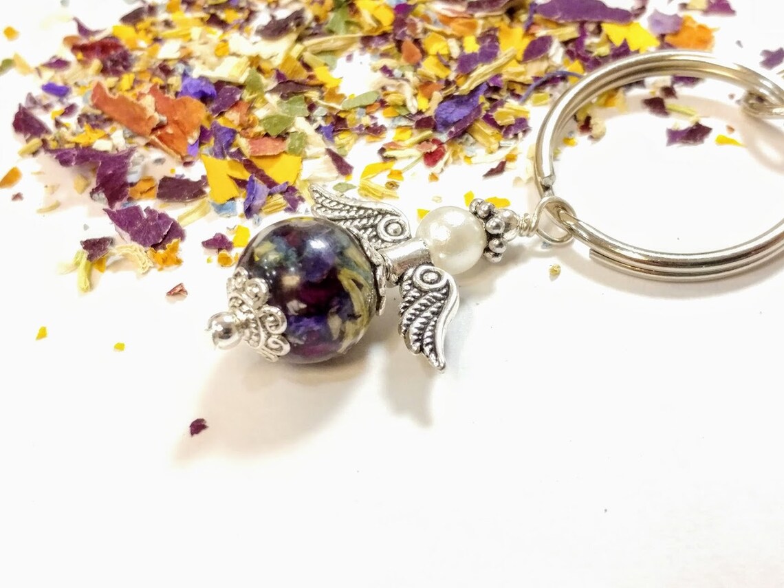Resin Angel Bead Keychain - Etsy