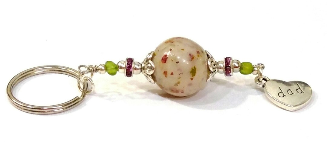 Memorial Bead With Crystal Accents Key Chain - Etsy