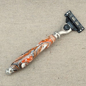 Handcrafted Razor Handle and Stand, Acrylic, Mach 3 or Fusion, Gift for ...