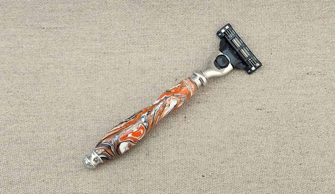 Handcrafted Razor Handle and Stand, Acrylic, Mach 3 or Fusion, Gift for ...