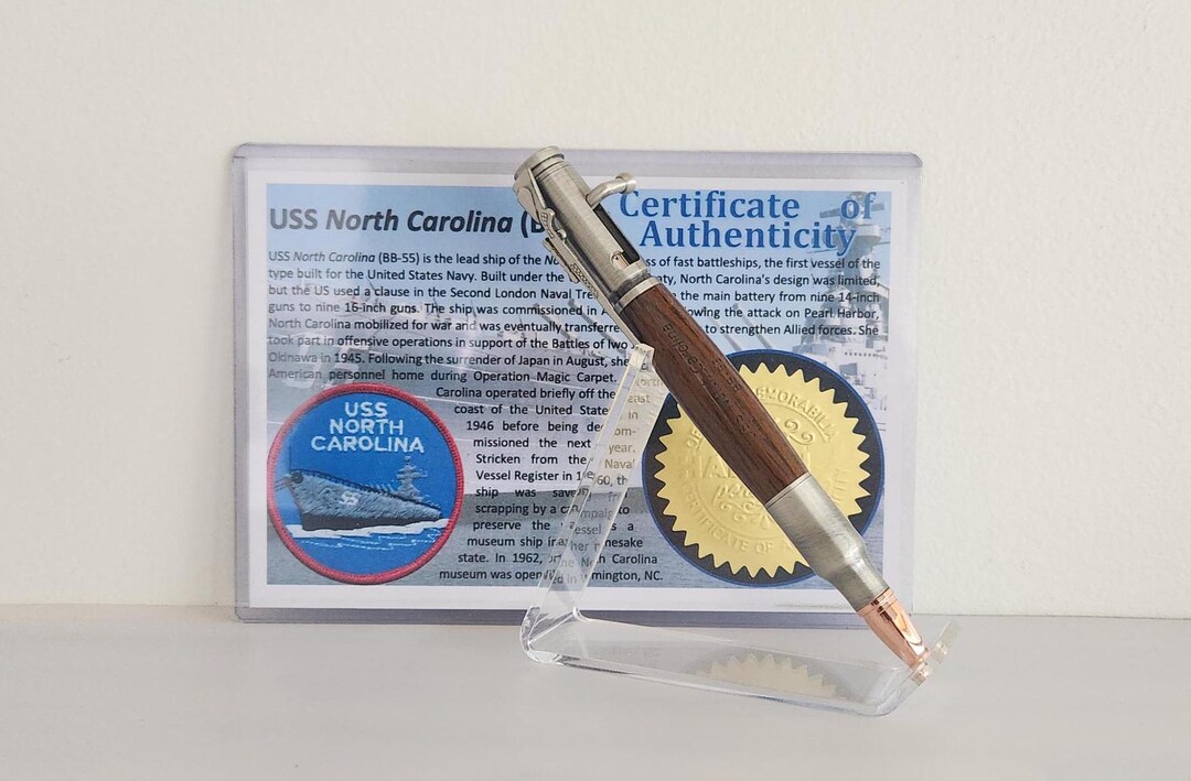 Handcrafted Pen Made From USS North Carolina Reclaimed Wood, BB-55 ...