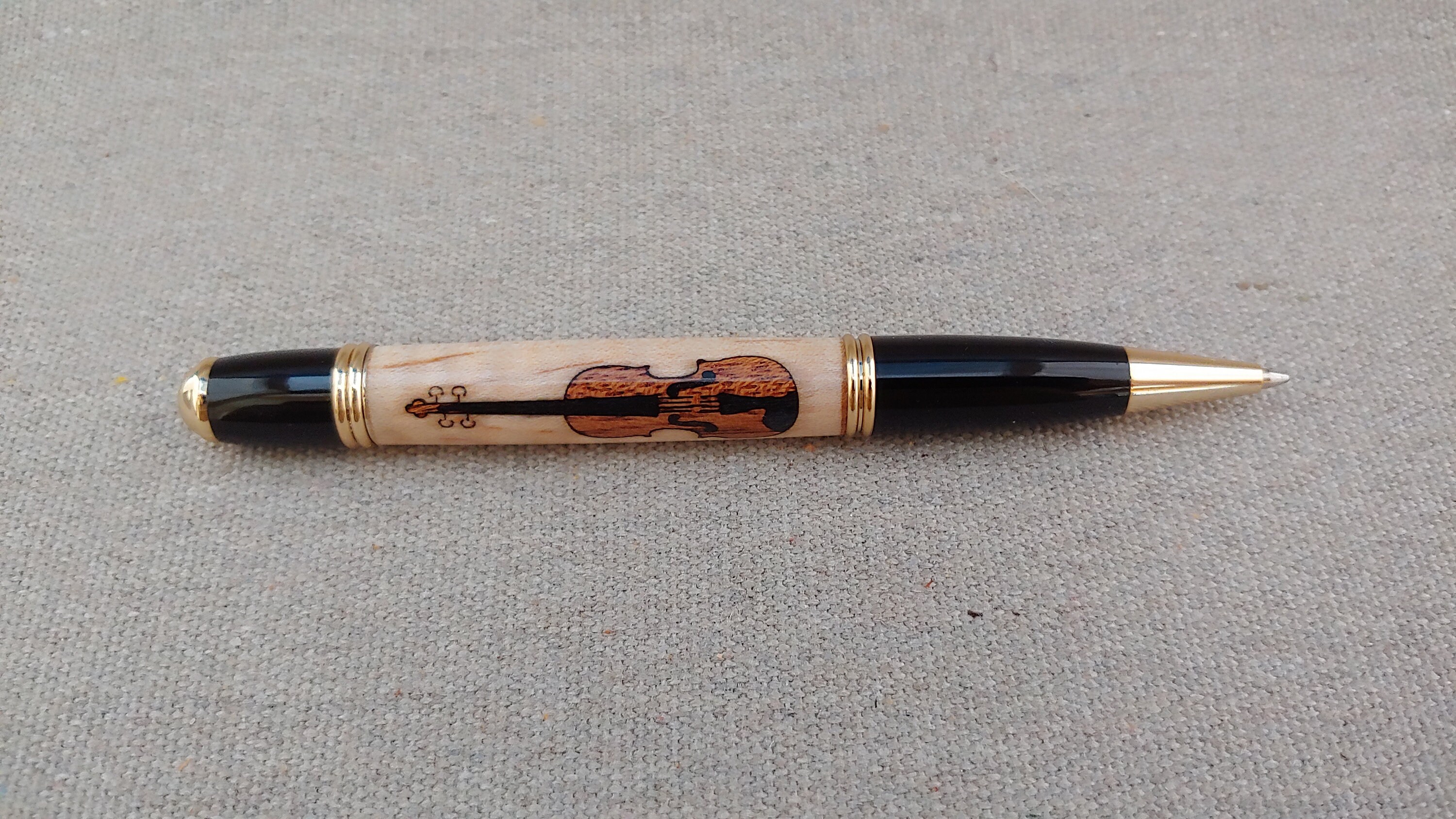 Handcrafted Ballpoint Pen Violin Inlay Wood Pen | Etsy