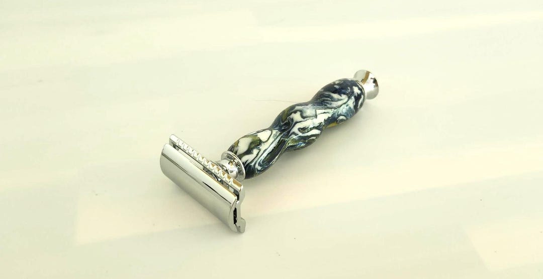 Handcrafted Acrylic Safety Razor Handle and Stand, Shaving Handle ...