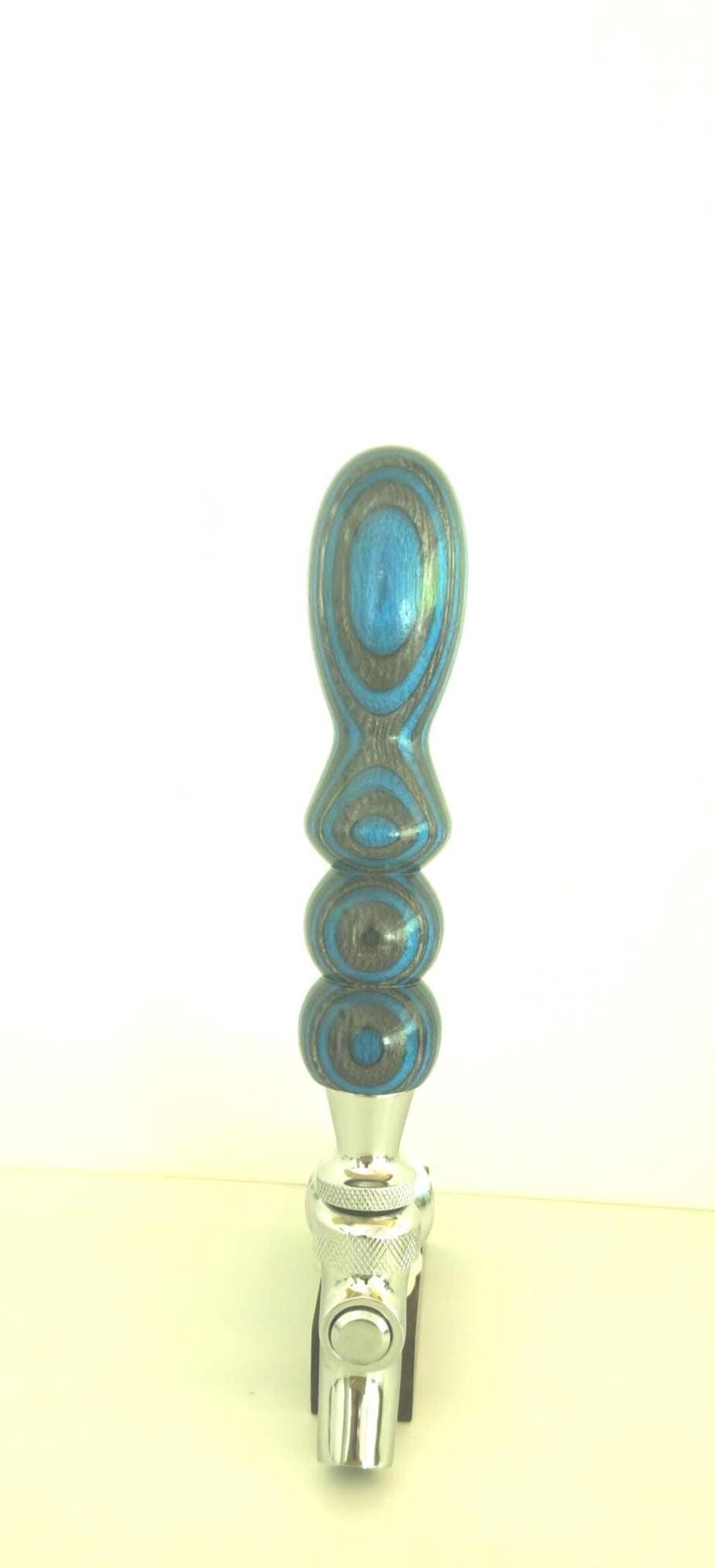 Handcrafted Laminated Birch Beer Tap Handle, Aqua Blue & Charcoal Gray ...