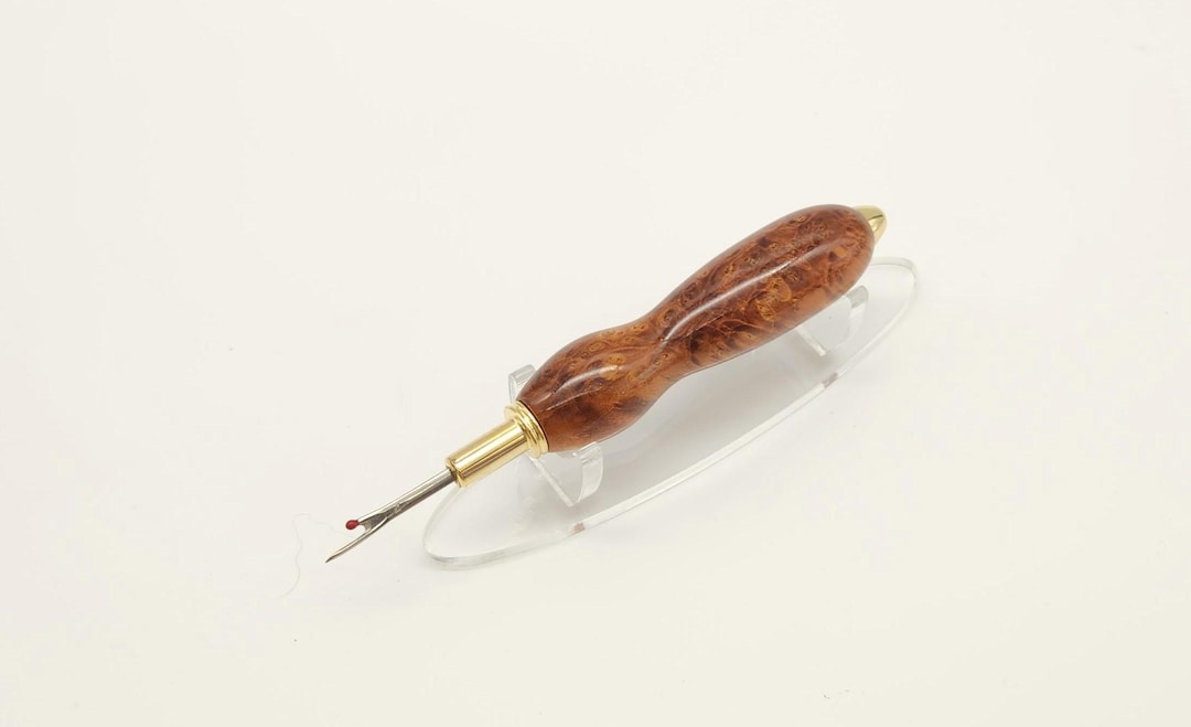 Handcrafted Seam Ripper, Wood Handle Seam Ripper, Dyed Box Elder Burl ...