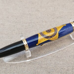Handcrafted Ballpoint Pen, Sheriffs Badge, Wood Inlay, Law Enforcement ...