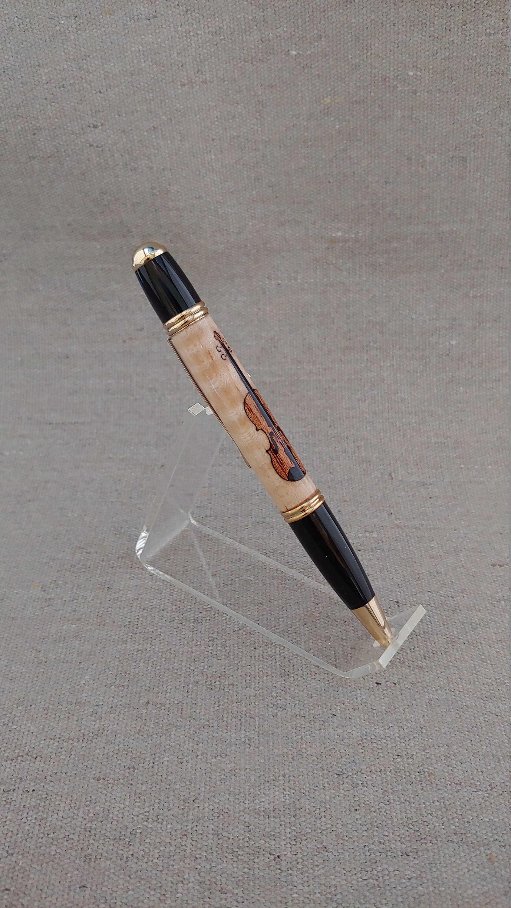 Handcrafted Ballpoint Pen Violin Inlay Wood Pen | Etsy