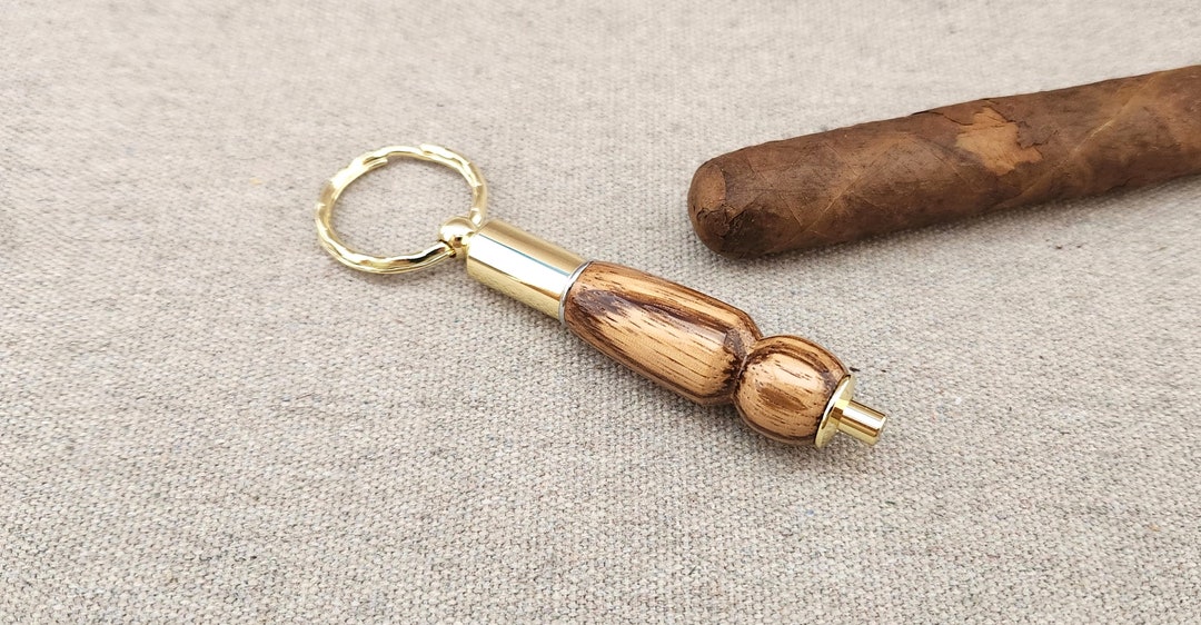 Handcrafted Cigar Punch, Cigar Cutter, Zebrawood, Keychain, Chrome ...