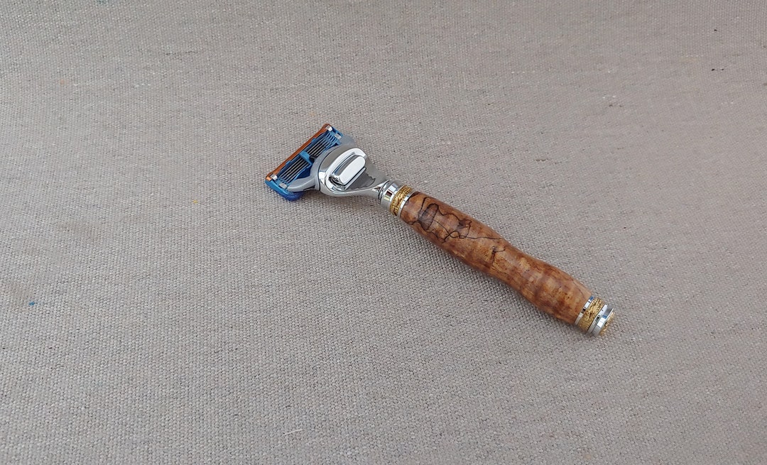 Handcrafted Razor Handle, Spalted Maple Burl, Shaving Set, Gift for Him ...