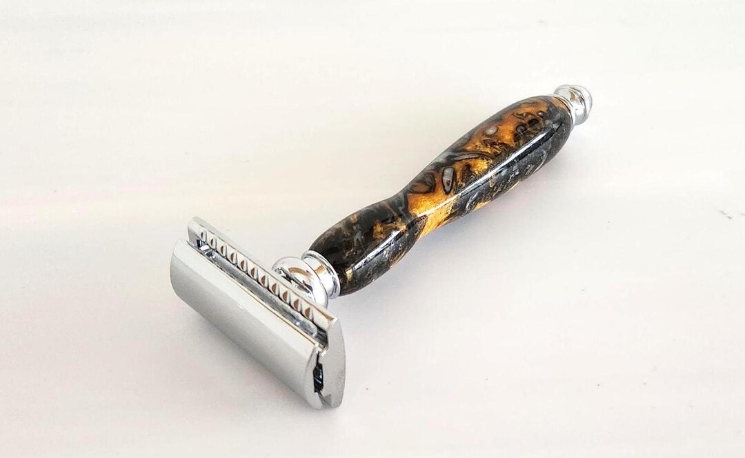 Handcrafted Double Edge Razor and Stand, Razor Handle, Shaving Handle ...