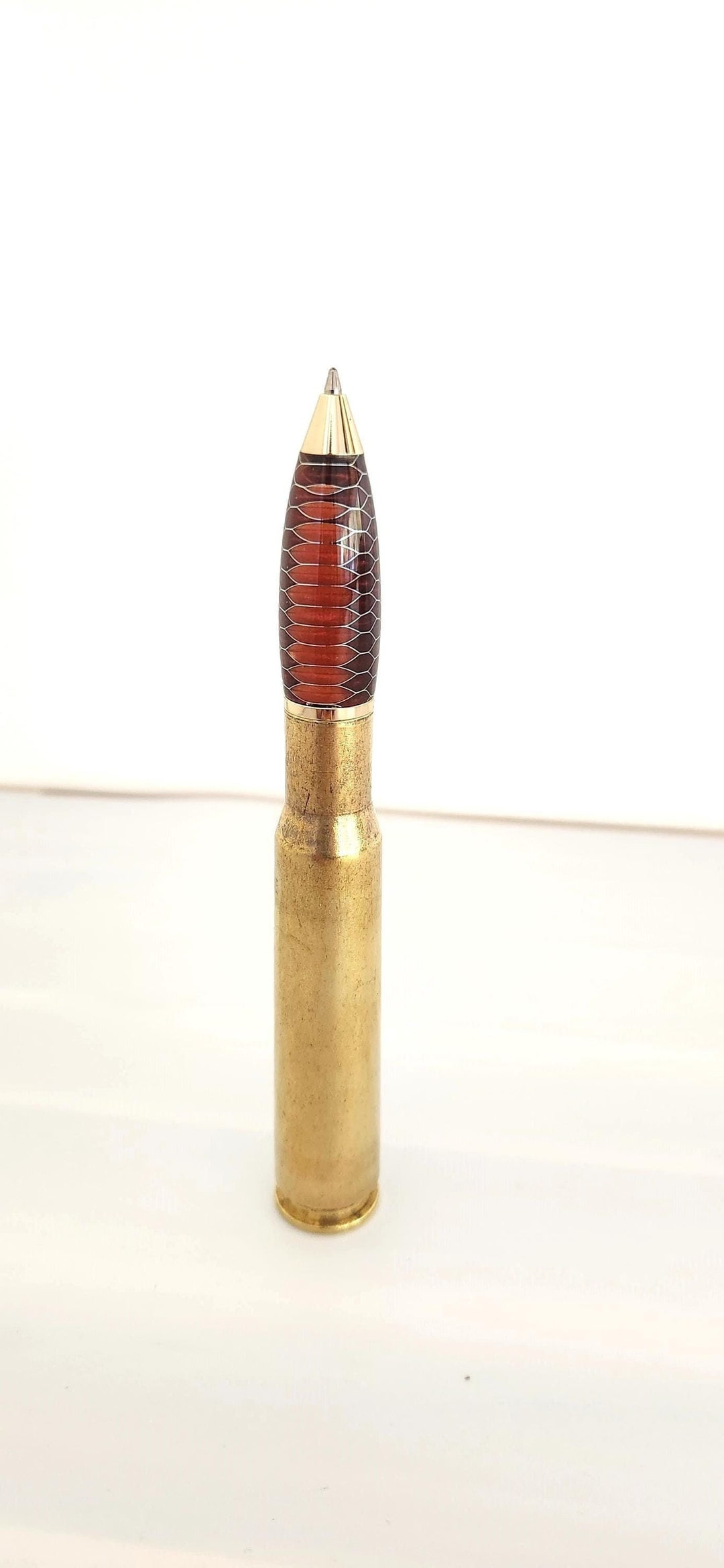 Handcrafted Ballpoint Pen, 50 Cal. Bullet Casing, Aluminum Honeycomb ...