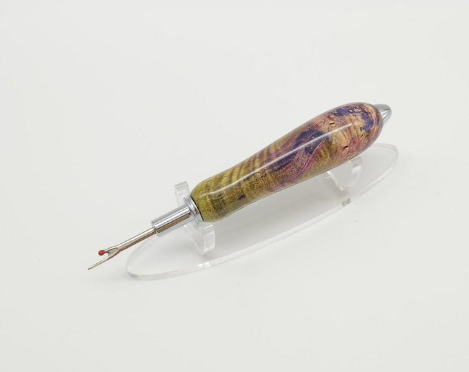 Handcrafted Seam Ripper, Wood Handle Seam Ripper, Dyed Box Elder Burl ...