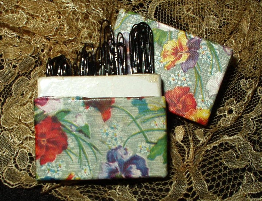 1900s Hairpins Pansy Paper Covered Cardboard Box Edwardian 1920's - Etsy
