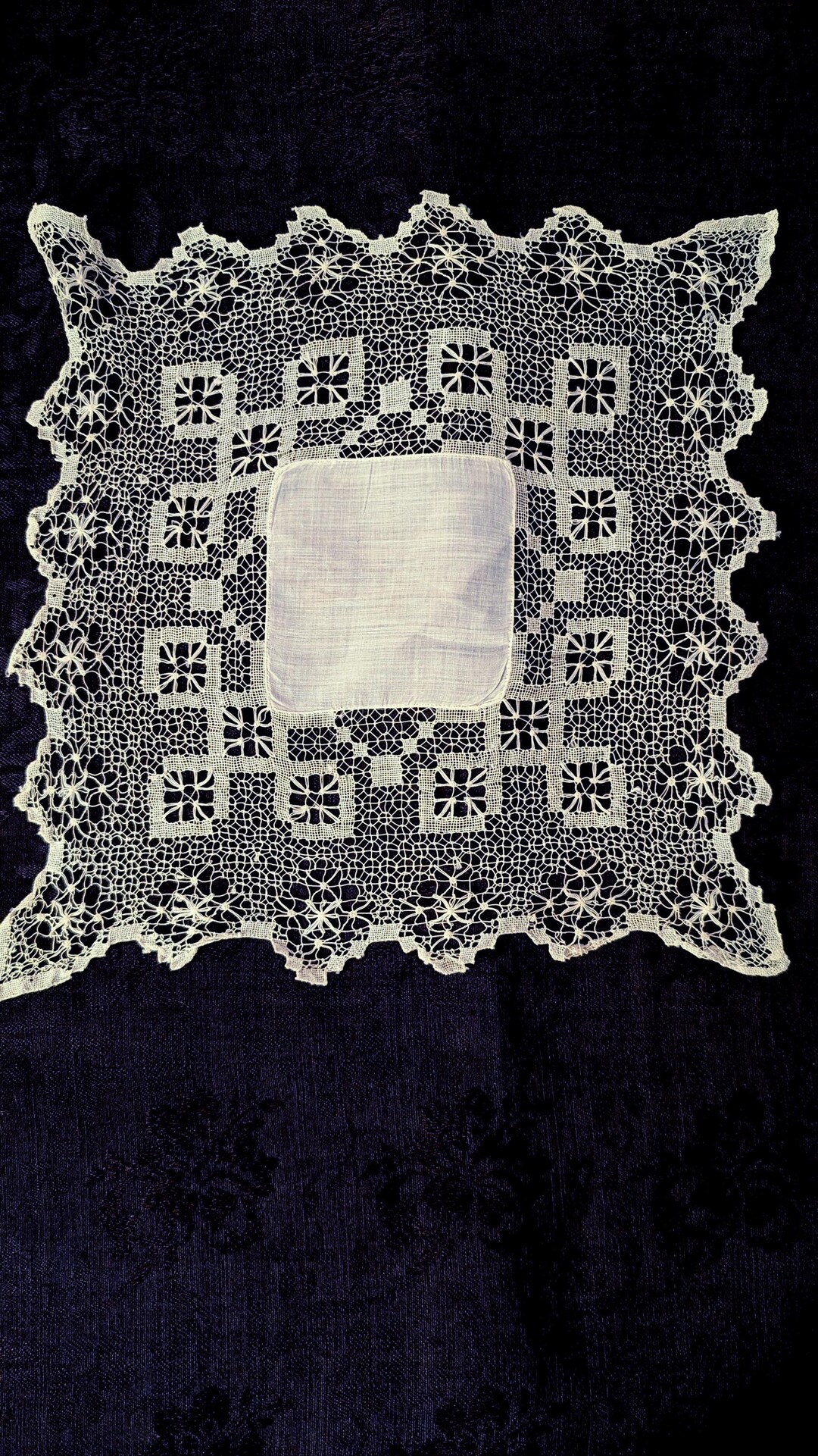 Victorian 1900 Linen Center Handkerchief Drawn Thread Lace - Etsy