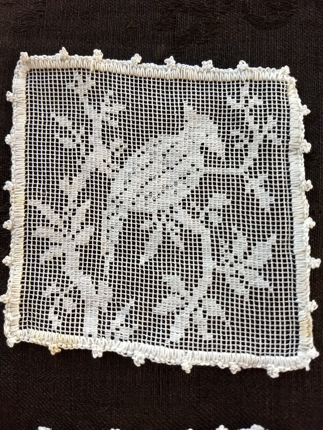 4 Darn Net Lace Doily Mat Coasters Bird Motif Vintage - Etsy