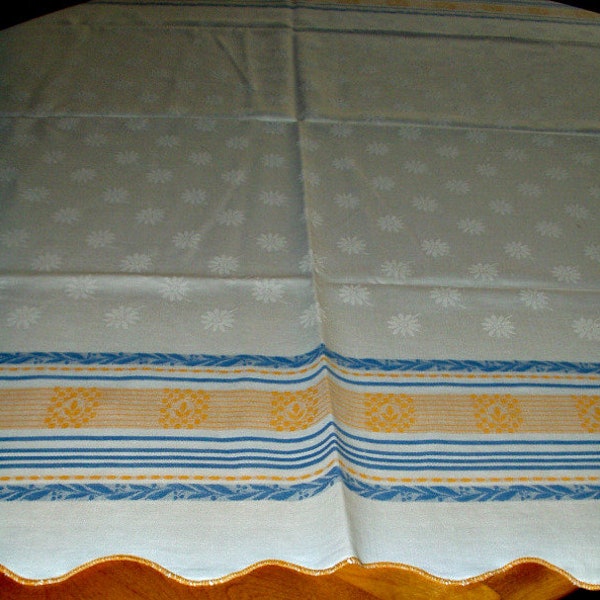 Yellow and White Stripe Tablecloth - Etsy