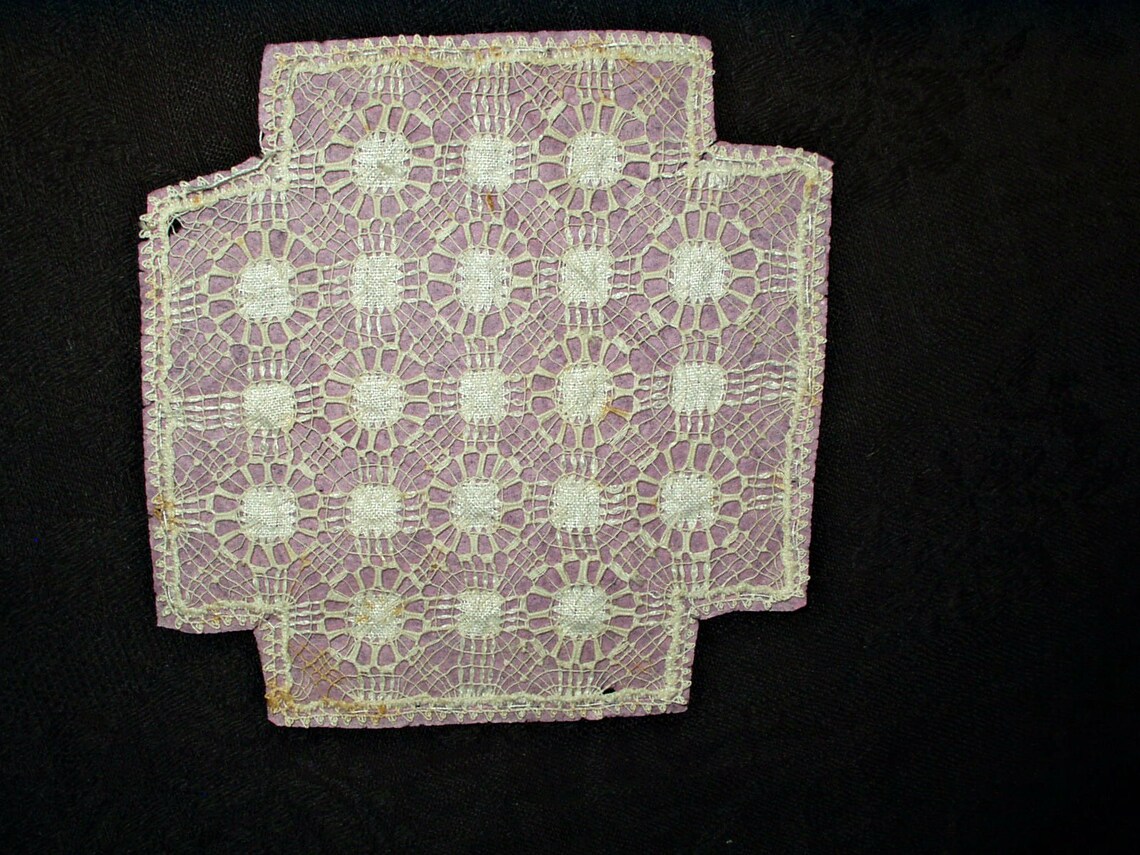 Victorian Pull Thread Drawnwork Tenerife Lace Doily Unused Pink Tissue ...