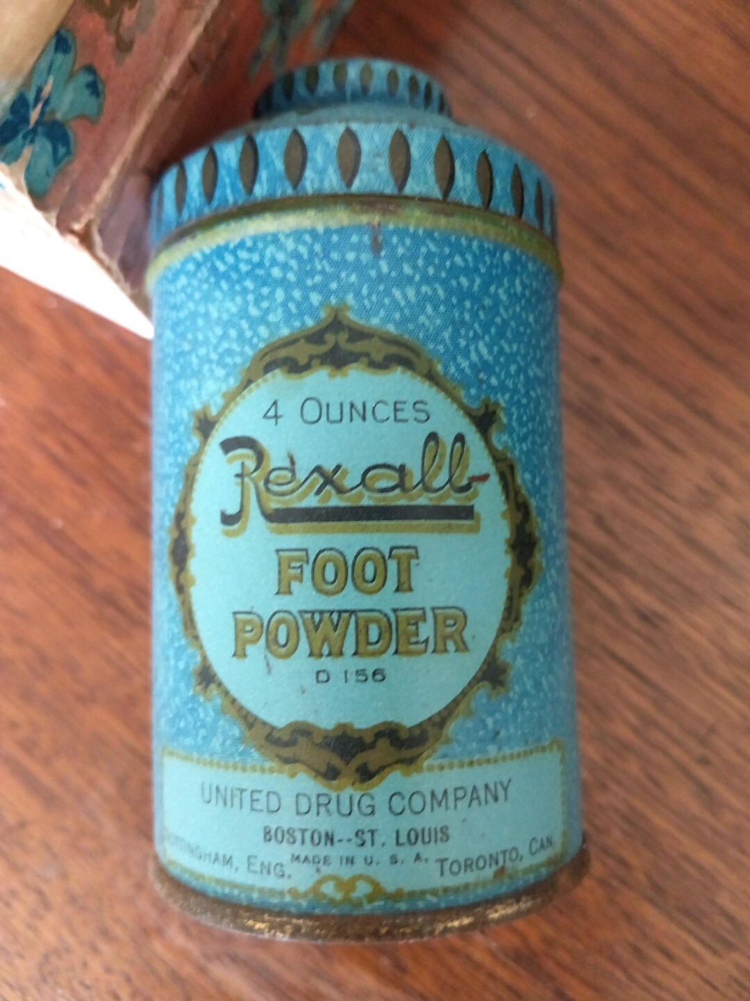 Vintage Rexall Foot Powder Advertising Decorative Tin 1900s - Etsy