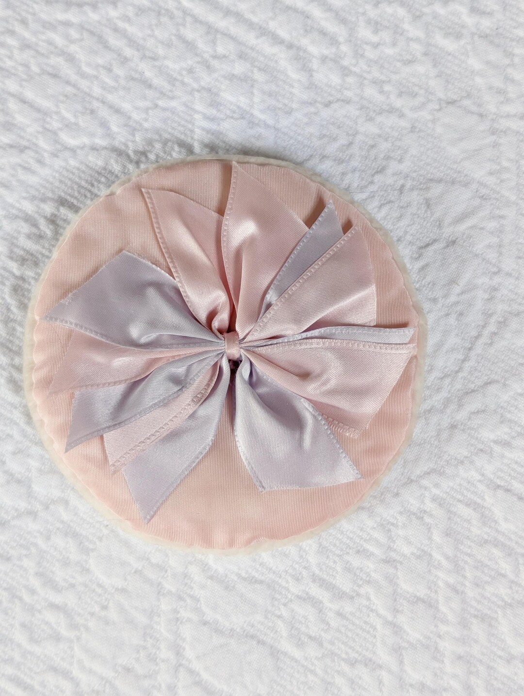 Vintage Mohair Powder Puff 1920 1930 Pink Blue Satin Ribbons Vintage ...