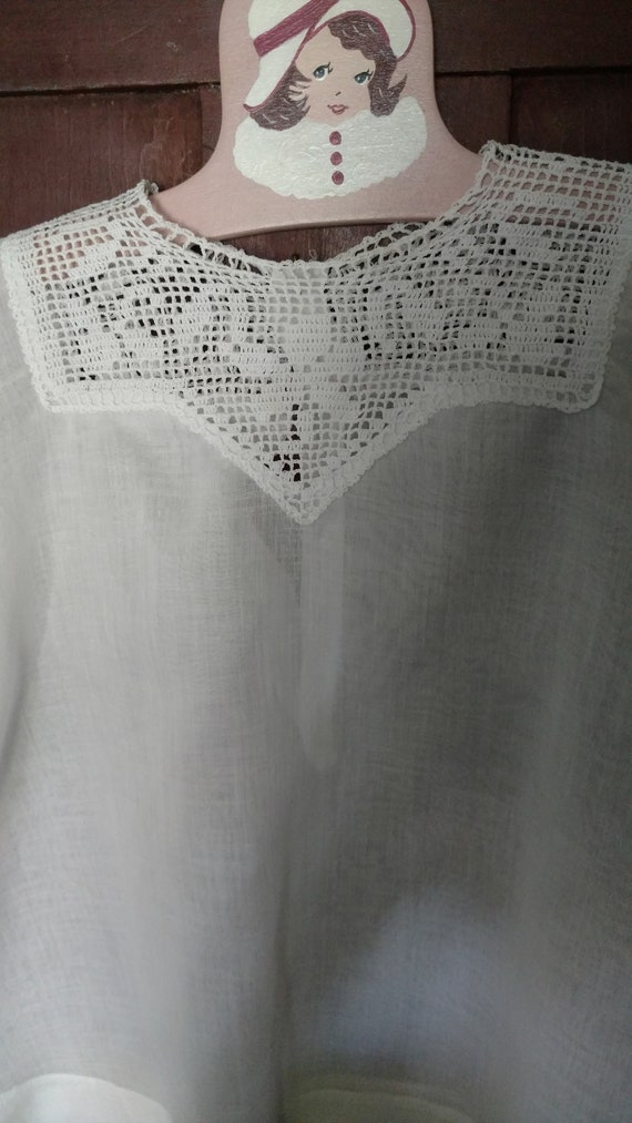 1930s Crochet Lace White Negligee Wedding Night Bias … - Gem