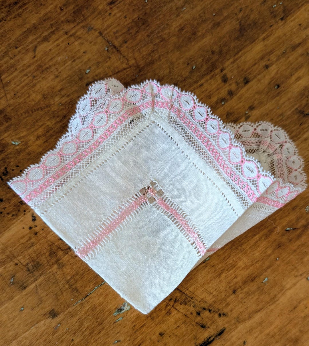 Vintage 1920s Handkerchief With Drawn Thread & Hemstitch Trim Pocket ...